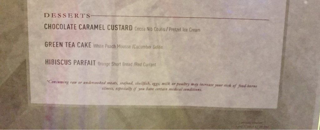 Luminae Menu - Celebrity Cruises - Cruise Critic Community